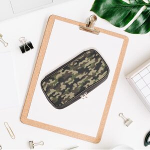 Green Camo Large Capacity Pencil Case, Navy Camouflage Pencil Pouch Pen Bag with Double Zipper, Statiry Pencil Box Pouch Holder Organizer for Office College School Students