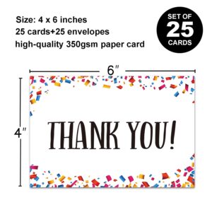 Kids Fill in The Blank Thank You Cards, 25 Thank You Cards Kids With White Envelopes, Fun Gender Neutral Thank You Notes For Birthday Party, Event or Holiday Use.