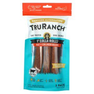 truranch 9" collagen roll, beef - 3 pack