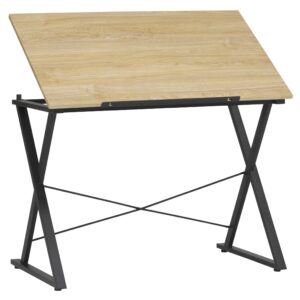 SD STUDIO DESIGNS Axiom II Drawing 42" Wide Adjustable Top Drafting Table, Graphite Black/Ashwood