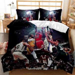 xuan 3pc sports duvet cover bedding set full(80x90 inch) - 3d basketball duvet cover set for basketball fans(1 duvet cover + 2pillowcase)