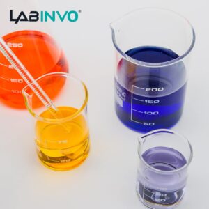 LABINVO Low Form Graduated Glass Beaker, 6pcs of Vol.500ml, 3.3 Borosilicate Glass Beaker Set, IN-BKL500