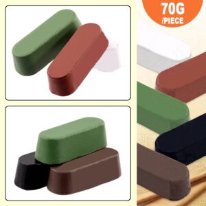 Tanstic 5Pcs Polishing Compound Kit, Buffing, Polishing and Cutting Compound Includes Black Emery, Brown Tripoli, White Diamond, Red Rouge, General Green