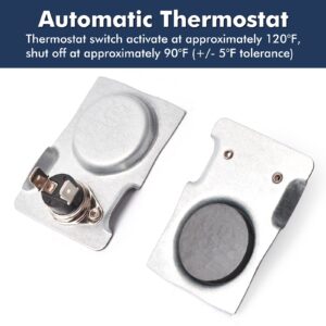 Hiorucet Yiming Magnetic Thermostat Switch with High Temperature Resistant Wire for Fireplace Blower Fan, Wood Stove, Gas Log Fireplace, Circuit On At 120°F and Off At 90°F.