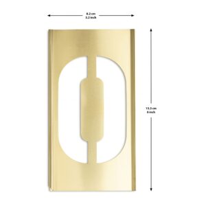 Grayspiral 4" Curb Brass Stencil Kit - for Address Painting - Reusable Interlocking 0-9 Plus Middle Dash - Complete with Adhesive Masking Tape