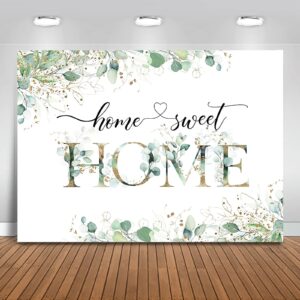 mocsicka housewarming home sweet backdrop 7x5ft greenery eucalyptus leaves bridal shower party decorations banner new house party decor photography background