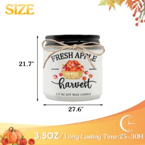 Fall Candles Gift Box Set Hello Fall Pumpkin Spice Fresh Apple Harvest Autumn Holiday Centerpiece Decoration Fall Thanksgiving Presents for Her Set of 3