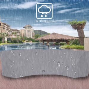 COOSOO Curved Sofa Cover Outdoor Curved Sectional Sofa Cover Patio Furniture Couch Protector Waterproof Half Moon Sofa Set Cover with Windproof Elastic Cord for Garden Indoor All Weather Protection