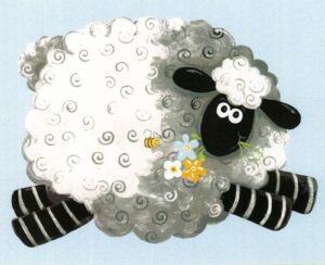 susybee lewe sb20200 710 large sheep mat or panel on blue