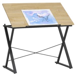 SD STUDIO DESIGNS Axiom II Drawing 42" Wide Adjustable Top Drafting Table, Graphite Black/Ashwood