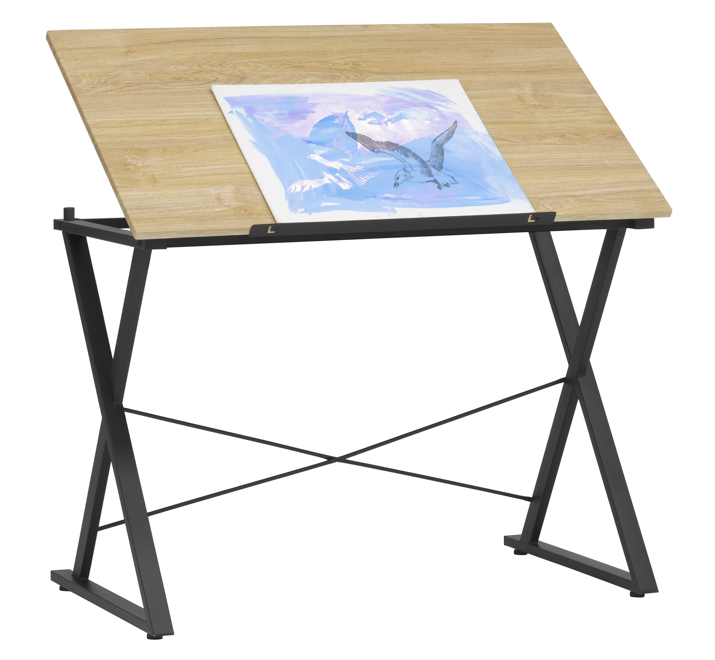 SD STUDIO DESIGNS Axiom II Drawing 42" Wide Adjustable Top Drafting Table, Graphite Black/Ashwood