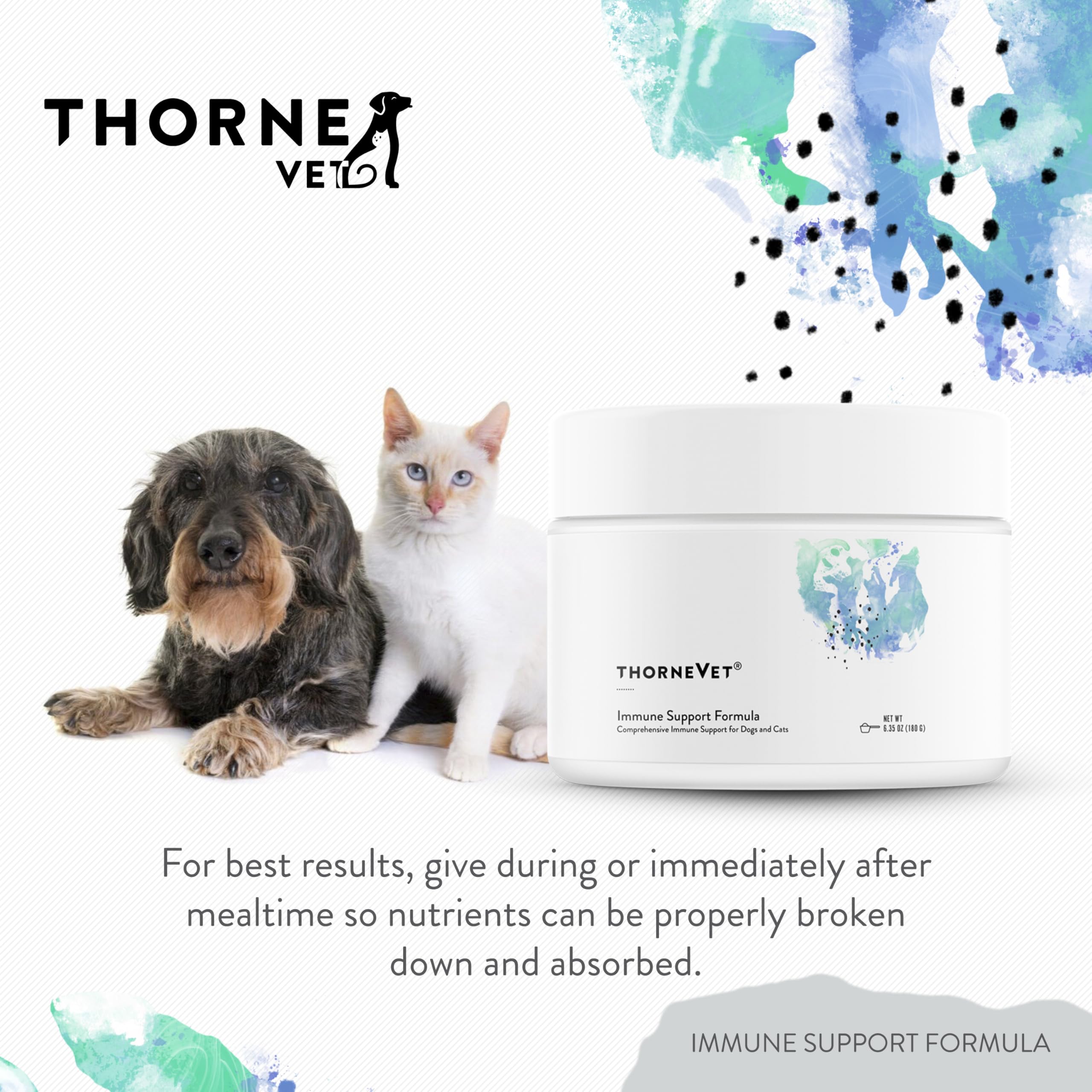 ThorneVET Immune Support Formula Powder – Immune Support for Dogs & Cats, 90 Scoops