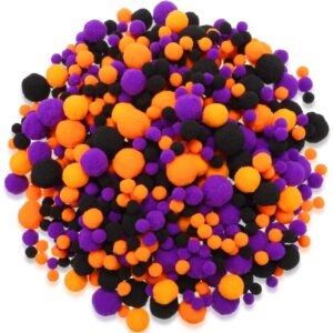 1200 pcs pom poms balls for winter valentine crafts home office school garlands decor(yellow, brown, orange)