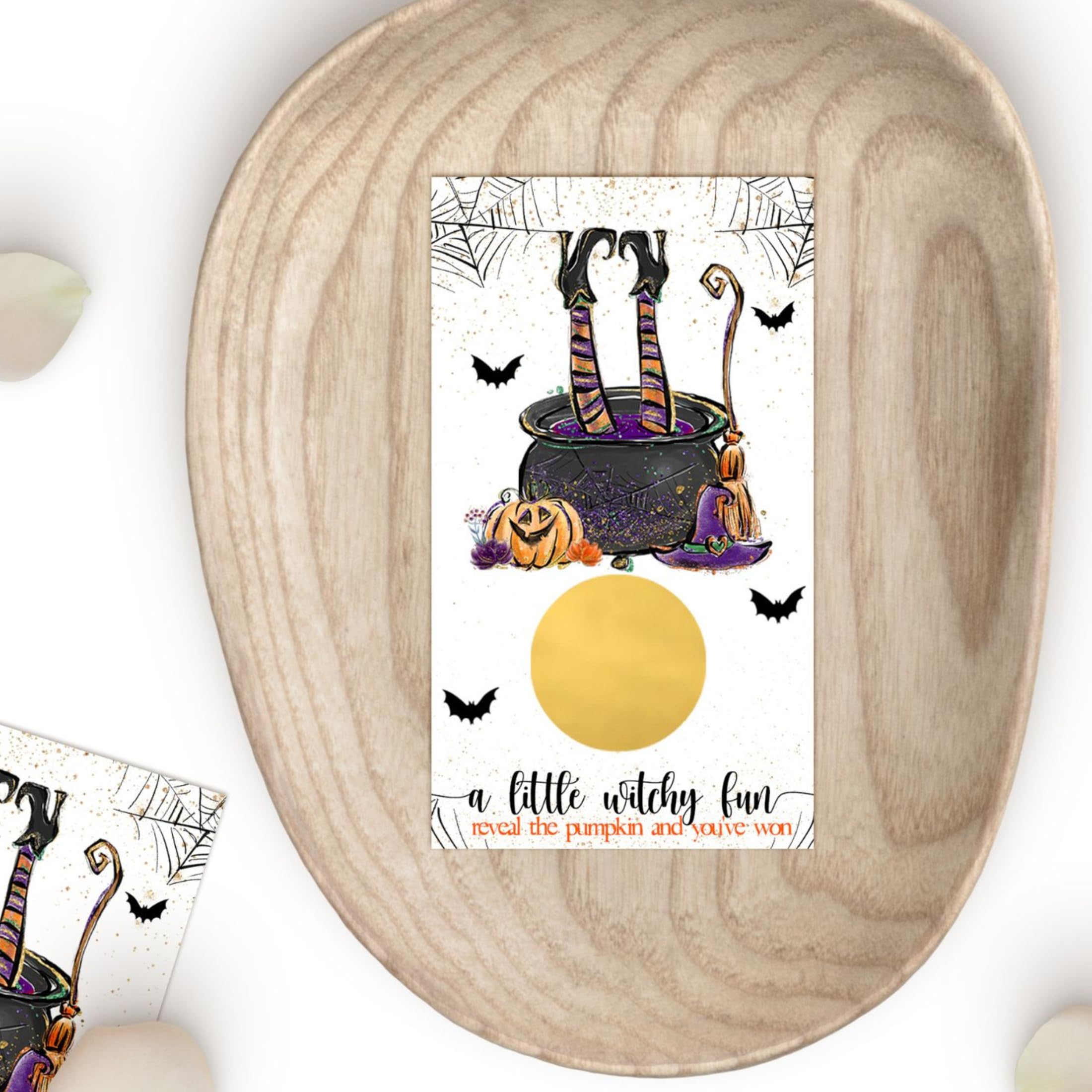 Witchy Fun Halloween Scratch Off Party Game Cards (30 Pack) Witch Scratchers Bridal Shower Halloween Reveal Lotto, Pumpkin Raffles Prize Drawings, Wedding Favors, Spooky Theme Activities for Adults