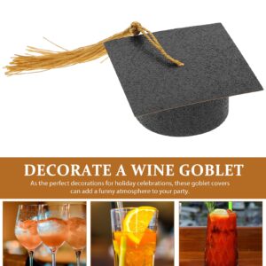 10pcs Mini Graduation Cap Graduation Hat Wine Bottle Covers Cupcake Toppers Graduation Hats Decoration for Graduation