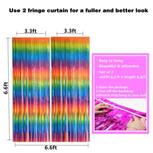 Fringe Curtains Party Decorations,Tinsel Foil Fringe Curtains Photo Booth Props for Birthday Wedding Engagement Bridal Shower Baby Shower Bachelorette Holiday Celebration Party Decorations 2 Packs