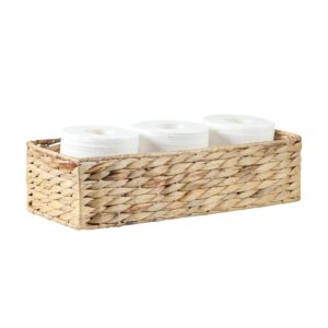 motifeur toilet tank top storage - bathroom tray hand-woven water hyacinth wicker basket