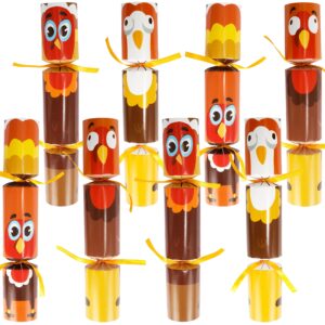 joyin 8 pack thanksgiving party favor,turkey style thanksgiving cracker,party games for fall holiday, no snap party table favor set with joke dice & gifts,thanksgiving holiday cracker for kids adults