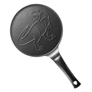 Jumbo Dinosaur Pancake Pan - Make Giant 10" Jurassic Pancakes for Magical Kid's Dino Christmas Breakfast - Includes 6 Edible Markers For Added Family Fun - Non Stick Griddle, Cool Unique Holiday Gift