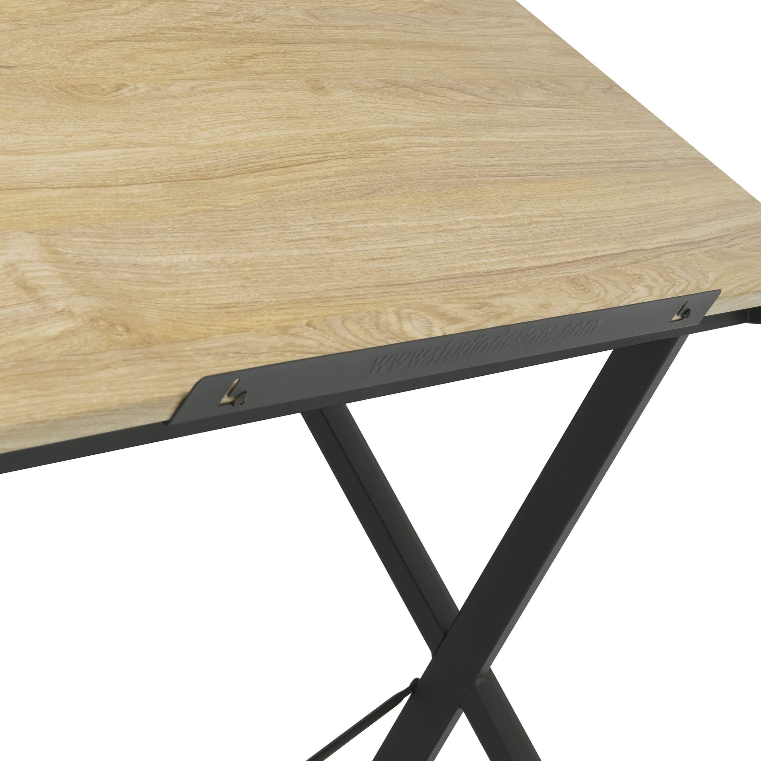 SD STUDIO DESIGNS Axiom II Drawing 42" Wide Adjustable Top Drafting Table, Graphite Black/Ashwood