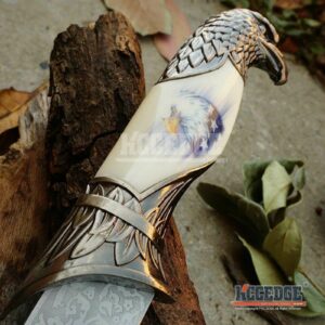 13" Hunter Collectors Eagle 3 Types Fixed Blade Survival Knife Patriotic Eagle Hea Eagle White by Survival Steel