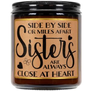 storalit scented candles jar funny gifts for sister, sister in law, sisters - sister gifts with best wishes cards from sister, brother - thank you, christmas birthday gifts big sister gifts