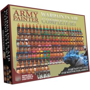 the army painter warpaints air complete set - 126 non-toxic water based airbrush paint set – miniature paint for tabletop roleplaying, boardgames, and wargames miniature model painting