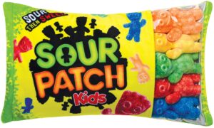 iscream sour patch kids package 18" x 12" pillow set with mini spk candy pillows