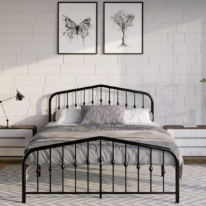 ambee21 golden gate beds washington full size black iron bed frame with headboard footboard wrought iron heavy duty metal platform foundation farmhouse victorian style 800 lbs capacity castlebeds