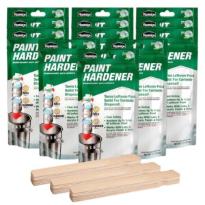 homesphere homax waste away paint hardener, 12 packs, 3.5oz – fast acting paint solidifier for disposal - paint drying powder for acrylic & latex paint with 25 pcs. of 14 inch wooden stir sticks