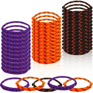 dingion 90 pieces halloween bracelets bulk nylon friendship bracelets for kids orange black purple adjustable neon woven rope bracelets goodie bag stuffers halloween party favor