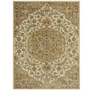 home dynamix royalty medallion traditional area rug, beige/ivory, 7'8"x10'4"