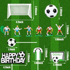 Soccer Ball Cake Topper Decorations For Theme Party, Football Player, Men, Boy, Birthday, Sport Supplies, 14 PCS