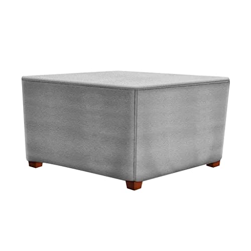 Patio Large Waterproof Ottoman Cover - Outdoor Square Side Table Covers - Patio Ottoman Washable Cover - Heavy Duty Furniture 60X60X28 Inch Grey