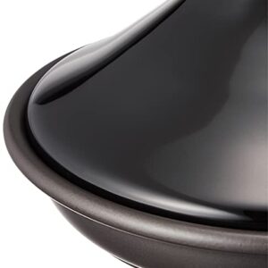 Toyo Ceramic Arita Pot, Tagine Pot, Approx. 8.3 inches (21 cm), Microwave Safe, Direct Fire, Mt. Fuji, Black, Made in Japan