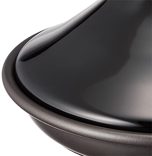 Toyo Ceramic Arita Pot, Tagine Pot, Approx. 8.3 inches (21 cm), Microwave Safe, Direct Fire, Mt. Fuji, Black, Made in Japan