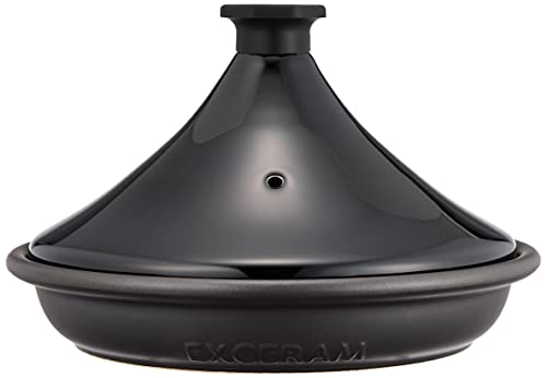 Toyo Ceramic Arita Pot, Tagine Pot, Approx. 8.3 inches (21 cm), Microwave Safe, Direct Fire, Mt. Fuji, Black, Made in Japan