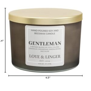 Candles for Men | Masculine Candles | Luxury Soy & Beeswax Candles for Home | 16 oz. Large Jar 3 Wick Candle | Black Tie Candle | Mens Candle | Cologne Candle