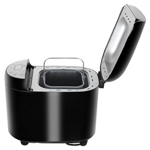 AMERICAN MICRONIC- Bread Maker with 19 Pre-Programmed Menus including Gluten free, 3 Crust Colors, LCD Display, and 550W Power, Stainless Steel top- Model AMI-BM3-550WDx (Black & Steel)