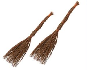 two 36 inch cinnamon twig brooms - fall halloween decoration - 2 broom package