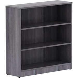 lorell, llr69626, weathered charcoal laminate bookcase, 36" x 12" x 36"