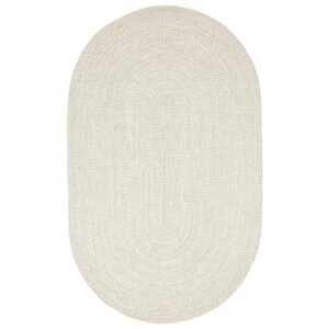 Superior Reversible Braided Indoor/Outdoor Area Rug, 4' x 6', Cream-White