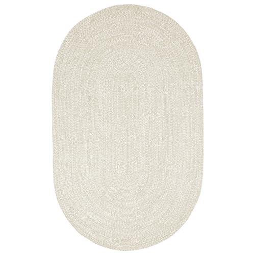 Superior Reversible Braided Indoor/Outdoor Area Rug, 4' x 6', Cream-White