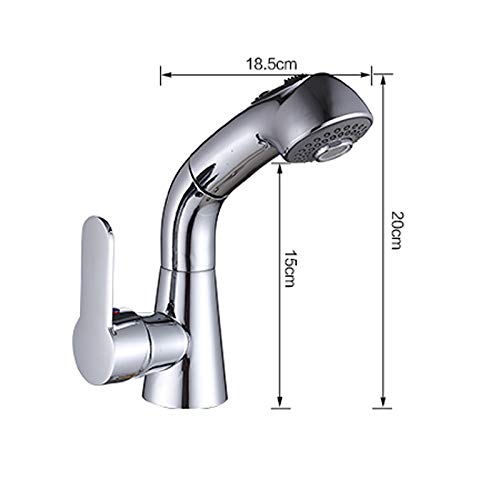 Mixer Tap Bathroom Bath Shower Faucet Basin Pull Out Dual Sprayer Tap Kitchen Sink Universal Rotation Nozzle Cold Hot Mixer Tap Deck Mounted Bathroom Bathtub Shower Water Faucet