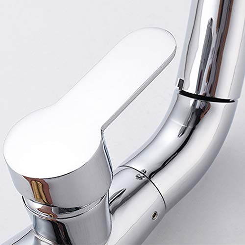 Mixer Tap Bathroom Bath Shower Faucet Basin Pull Out Dual Sprayer Tap Kitchen Sink Universal Rotation Nozzle Cold Hot Mixer Tap Deck Mounted Bathroom Bathtub Shower Water Faucet