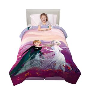 disney frozen 2 kids bedding super soft microfiber reversible comforter, twin/full, "official" disney product by franco