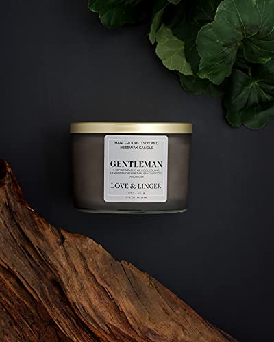 Candles for Men | Masculine Candles | Luxury Soy & Beeswax Candles for Home | 16 oz. Large Jar 3 Wick Candle | Black Tie Candle | Mens Candle | Cologne Candle