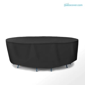 Patio Medium Waterproof Round Oval Table & Chair Cover - Outdoor Patio Table Chair Combo Washable - Heavy Duty Furniture 100x80x30 Inch Combo Cover