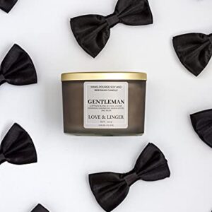 Candles for Men | Masculine Candles | Luxury Soy & Beeswax Candles for Home | 16 oz. Large Jar 3 Wick Candle | Black Tie Candle | Mens Candle | Cologne Candle