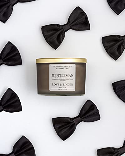 Candles for Men | Masculine Candles | Luxury Soy & Beeswax Candles for Home | 16 oz. Large Jar 3 Wick Candle | Black Tie Candle | Mens Candle | Cologne Candle